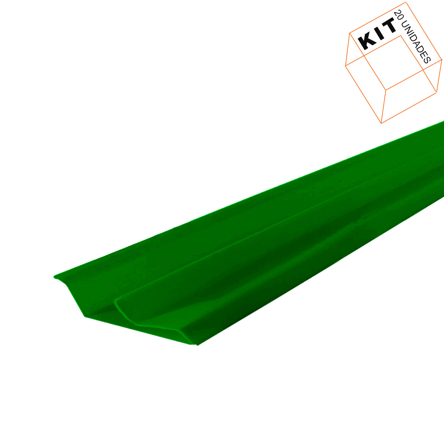 Canaleta De Pvc Verde Para Painel Canaletado 244cm - 20 Unid.