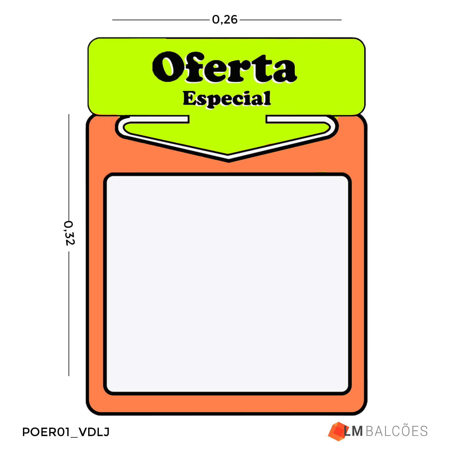 Placa Oferta Especial Reutilizável em PVC 25,0 x 33,5cm - Verde e Laranja