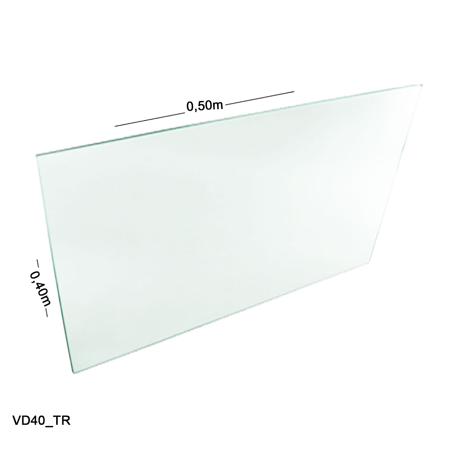 Vidro Modulado 4mm - 0,40 x 0,50m - Incolor